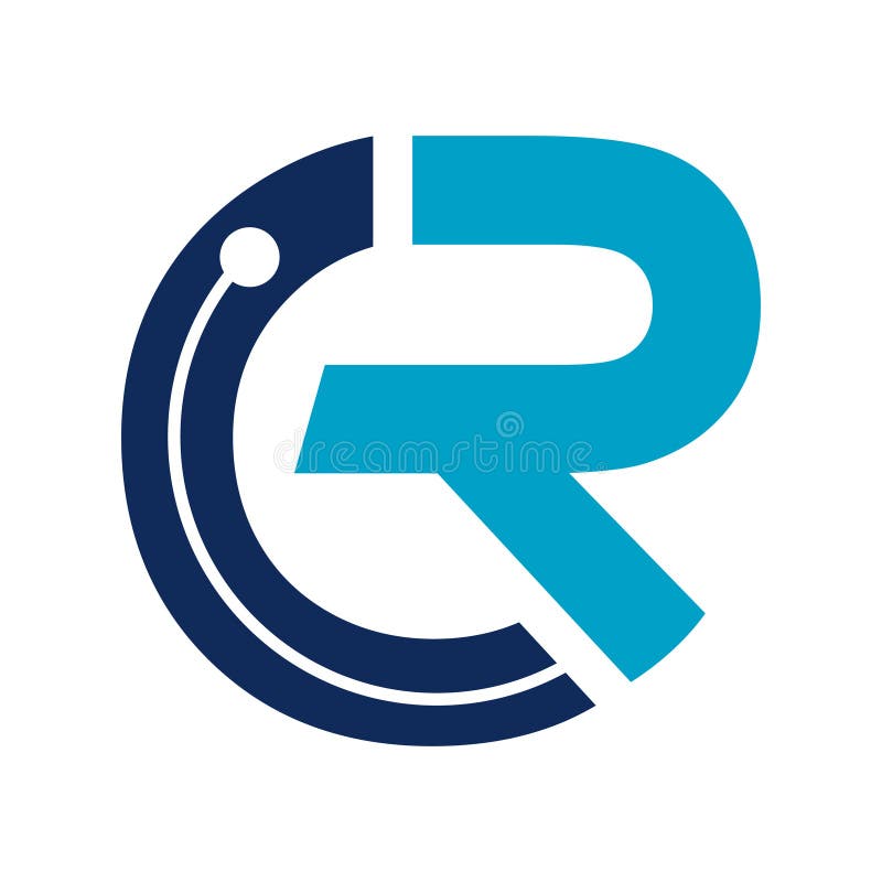 Letter CR Concept Digital Technology Logo Design Vector Stock Vector ...