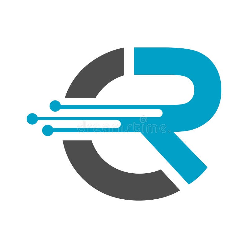 Letter CR Concept Digital Technology Logo Design Vector Stock Vector ...