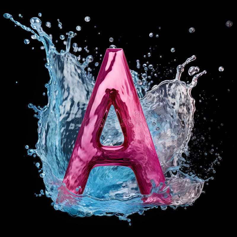A Letter a Crafted by Water, Illustrating a Visually Striking Art Stock ...