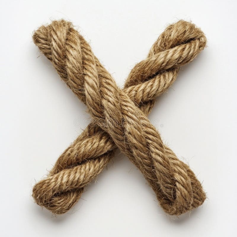 Letter X Created Using Twisted Ropes Clear White Background Ideal ...