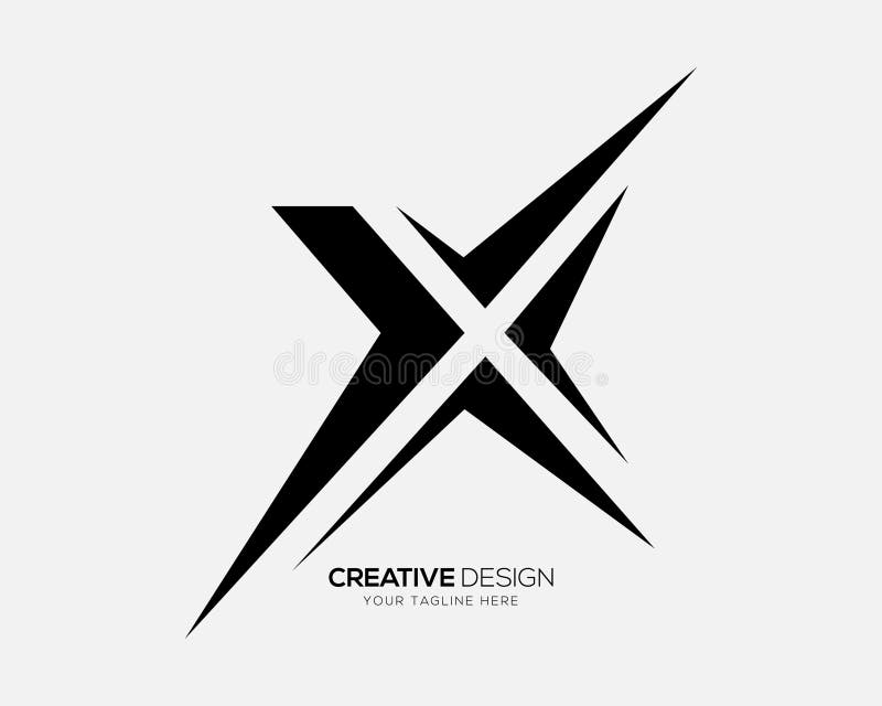 Letter X with Creative Arrow Shape with Negative Space Cross Abstract ...