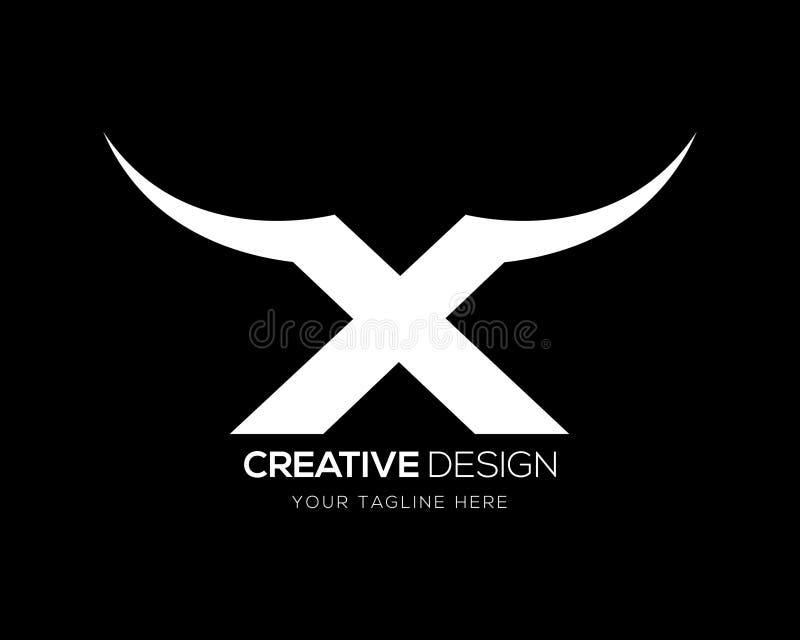 Letter X Creative Bull Horn Monogram Logo Stock Vector - Illustration ...