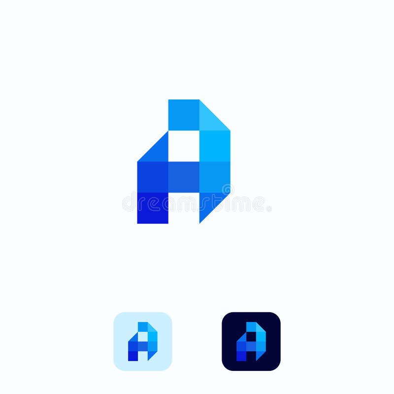Letter a Creative Technological Modern Data Pixel Logo Element Template ...