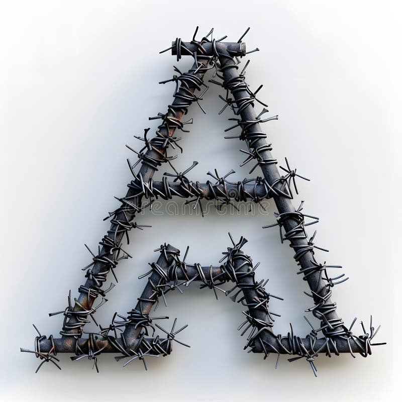 The Letter a is Made Out of Barbed Wire Stock Image - Image of green ...