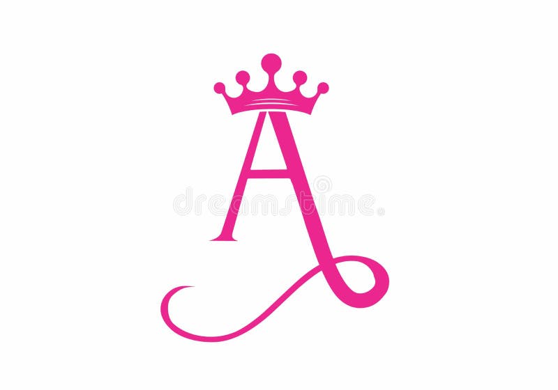 Letter a with crown shape stock vector. Illustration of design - 233705732