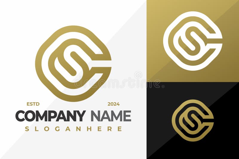 Letter CS or Sc Monogram Logo Design Vector Symbol Icon Illustration ...