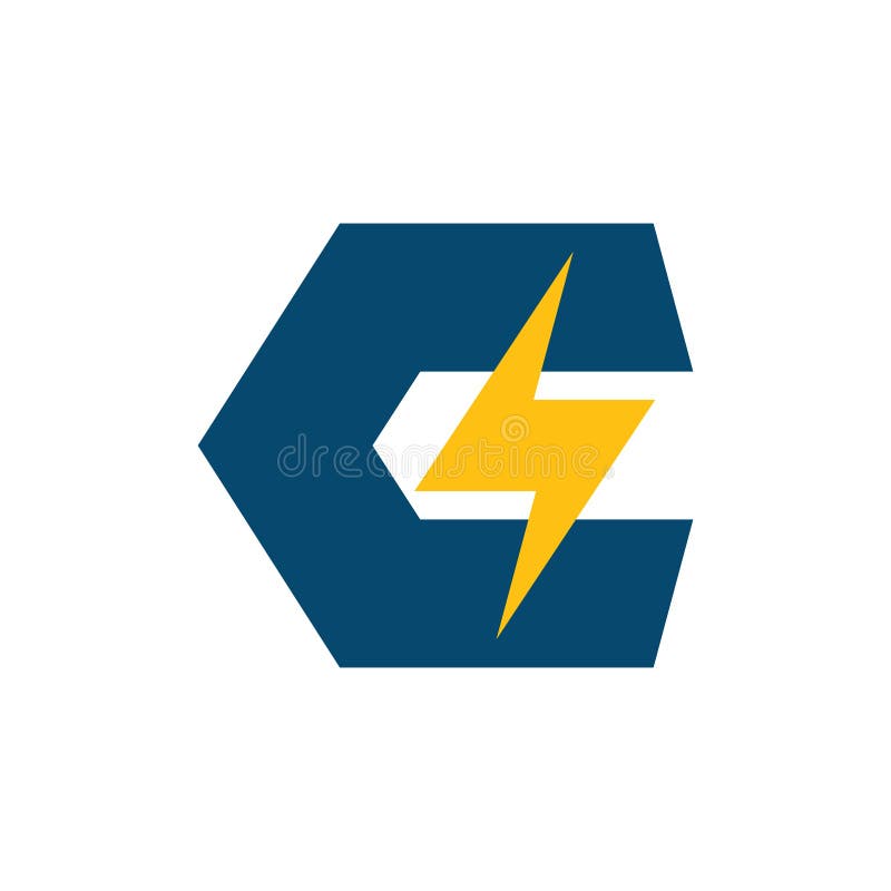 Letter Cs Thunder Shape Simple Geometric Logo Vector Energy Stock ...