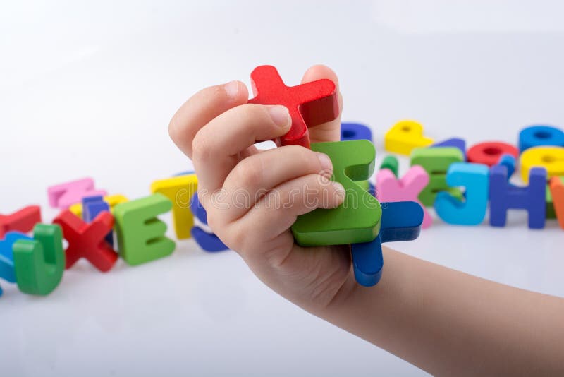 Letter Cube of Plus Sign Made of Wood Stock Image - Image of education ...