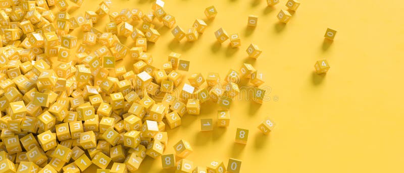 Letter Cubes, Letter Building Blocks Isolated on Yellow Background ...