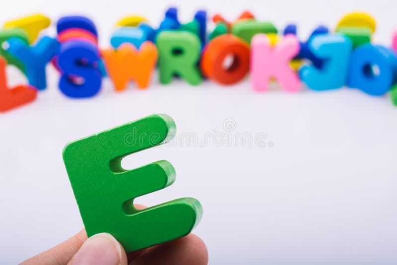 Letter Cubes of E Made of Wood Stock Photo - Image of color, knowledge ...