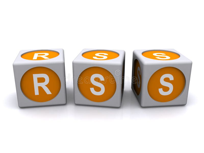 Letter cubes RSS stock illustration. Illustration of block - 19556216