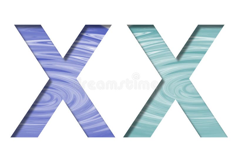Letter X Cut Out Of White Paper On The Background Of Beautiful Circles