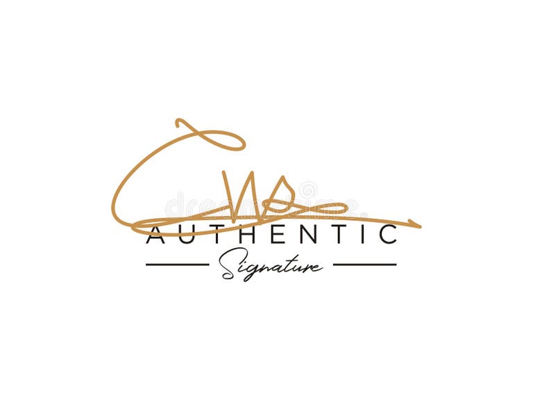 Letter CW Signature Logo Template Vector Stock Vector - Illustration of ...