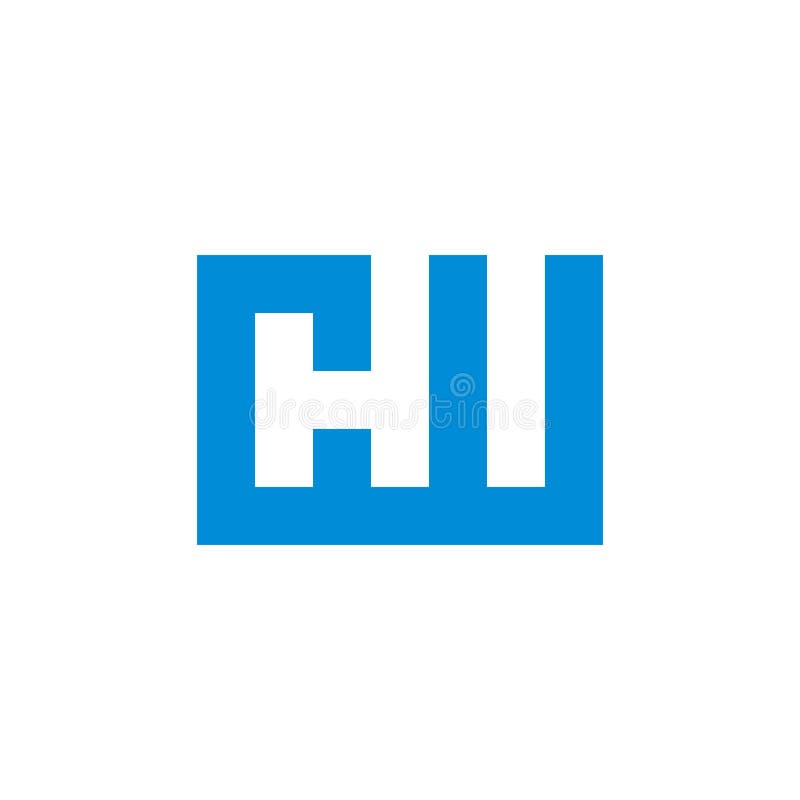 Letter Cw Symbol Geometric Square Line Design Logo Vector Stock Vector ...