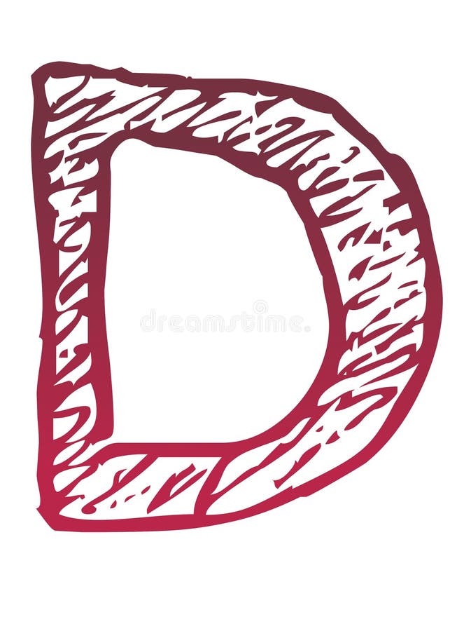 Letter D of the Alphabet Made with a Color Gradient from Red To Pink ...