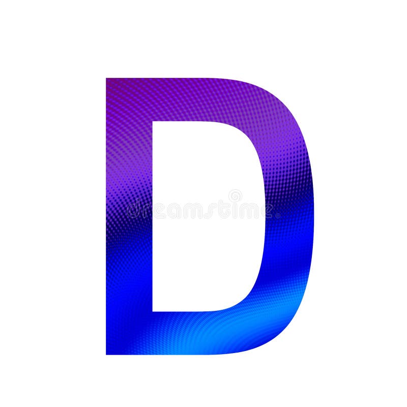 Letter D of the Alphabet Made with a Purple and Blue Background Stock ...