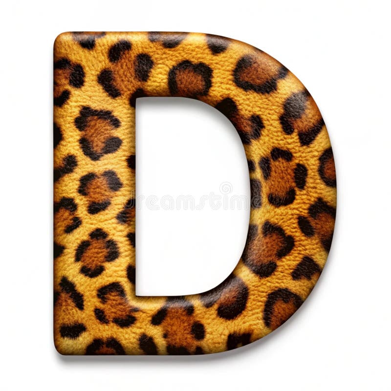 Letter D Animal Print Isolated on White Stock Illustration ...