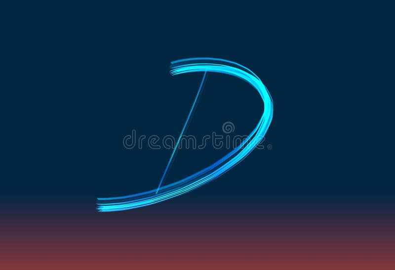 Letter D in Black Background Stock Illustration - Illustration of ...