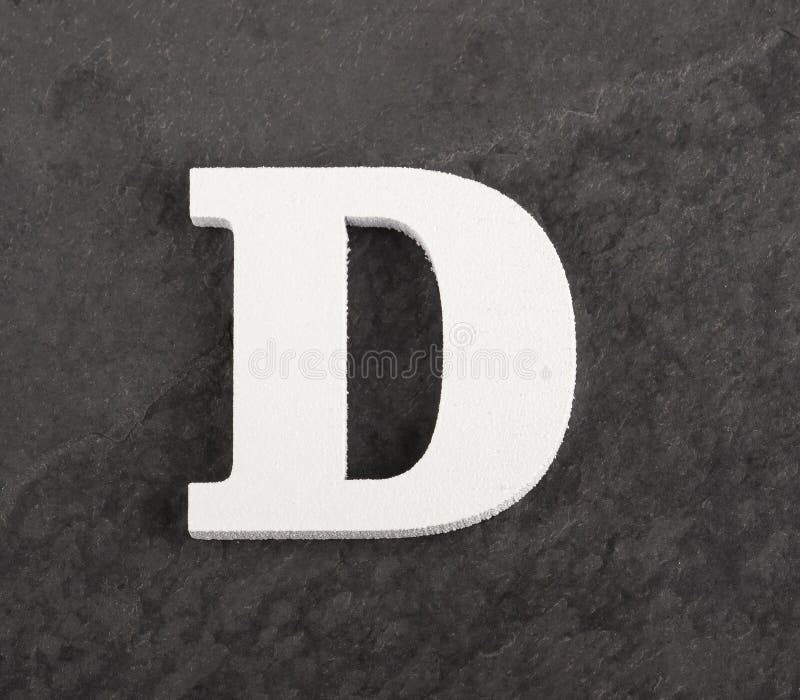 Letter D from Blank Alphabet on Gray Background - Top View Stock ...