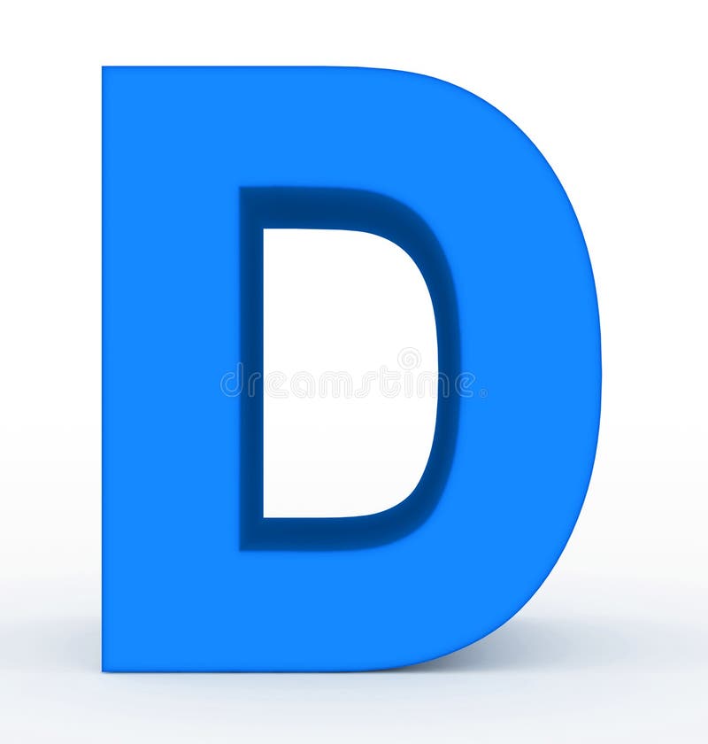Letter D 3d Blue Isolated on White Stock Illustration - Illustration of ...