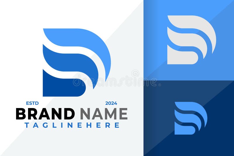 Letter D Blue Symbol Logo Icon Vector Design Illustration Stock Vector ...