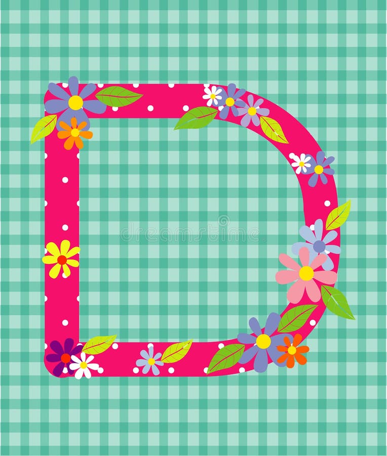 The Letter D Bright Floral Element of Colorful Alphabet in Stock Vector ...