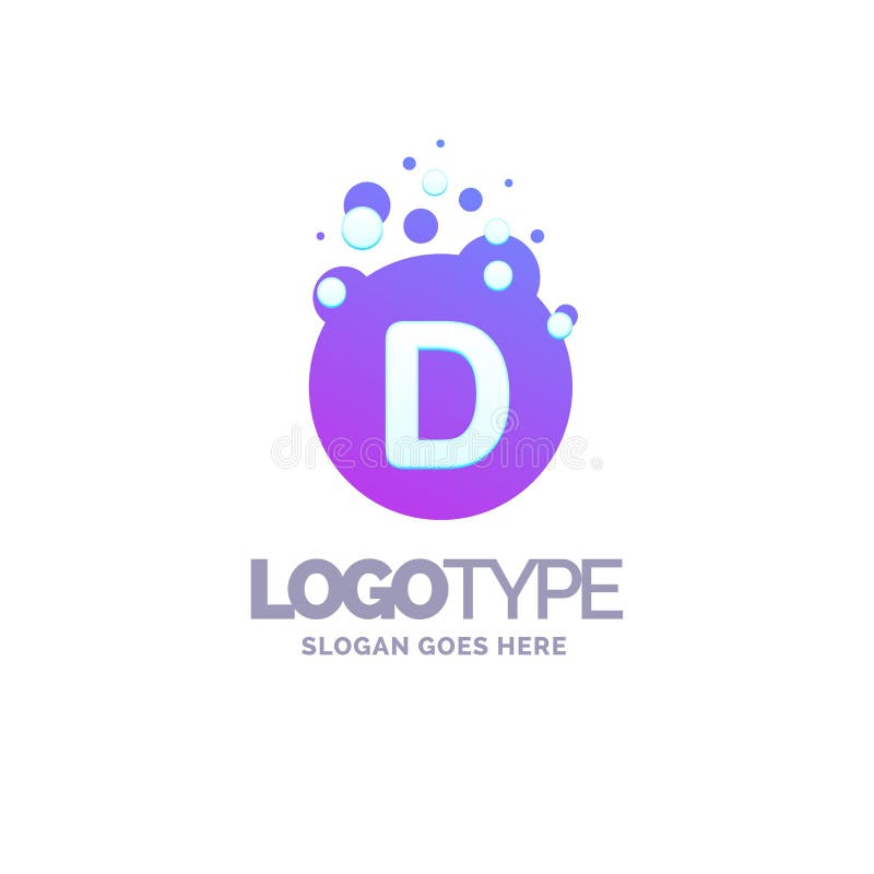 Letter D Bubbles Logo Purple Template Stock Vector - Illustration of ...