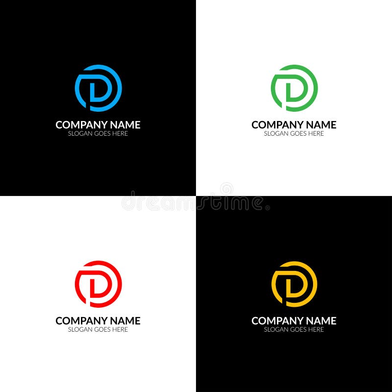Letter D in Circle Logo, Icon Flat and Vector Design Template. Stock ...