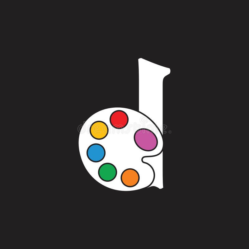 Letter D Color Palette Symbol Vector Stock Vector - Illustration of ...