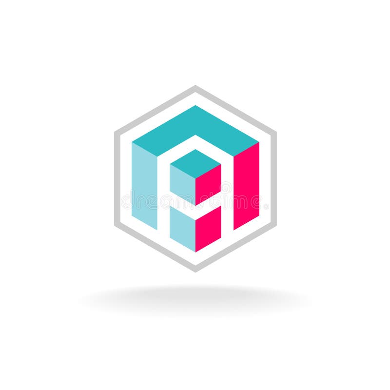 Letter E Cube 3D Tech Wireframe Logo Stock Vector - Illustration of ...