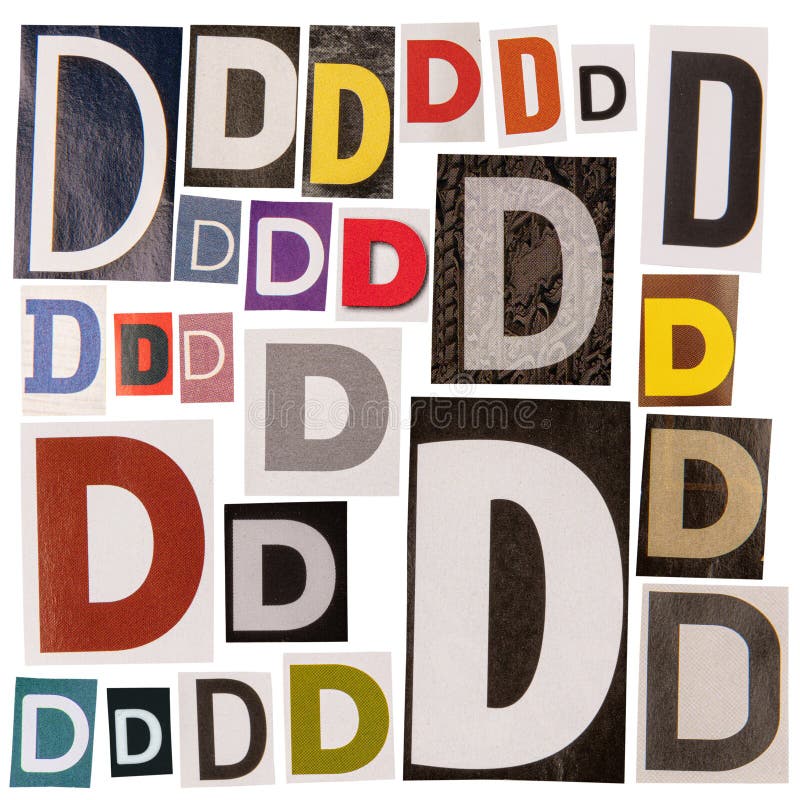 Letter D Cut Out from Newspapers Stock Photo - Image of font, scrapbook ...