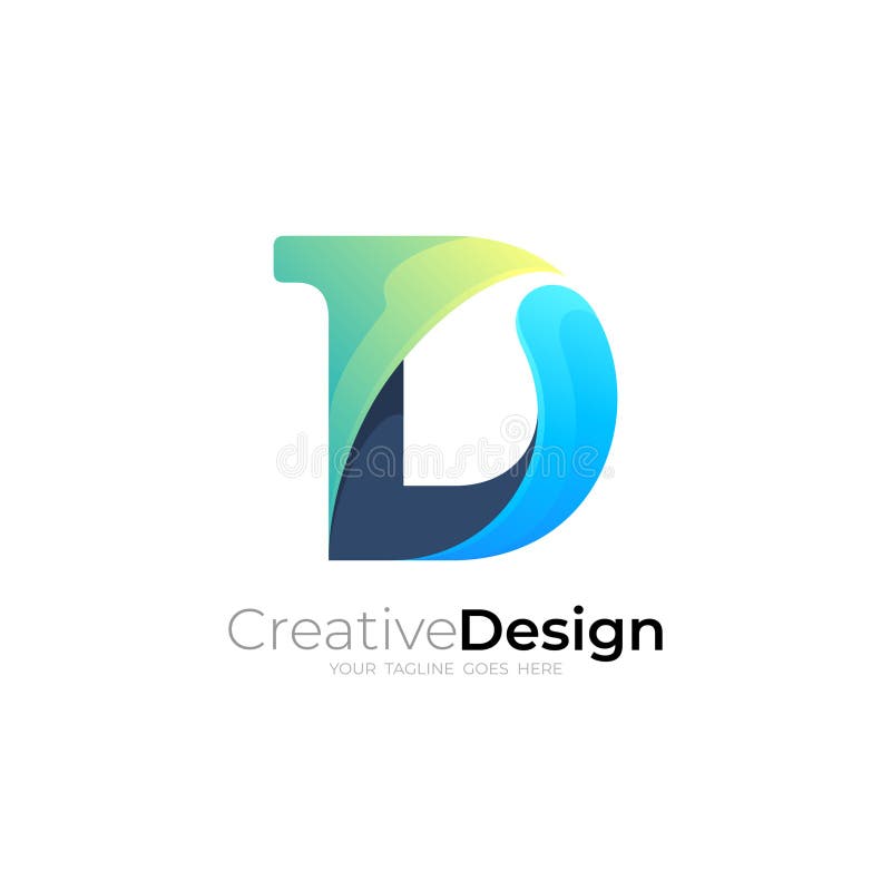 Letter D Design Colorful, Business Icon Template, 3d Colorful Stock ...