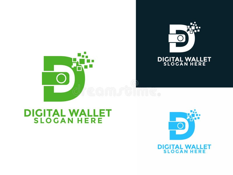 Letter D with Digital Wallet Logo Design Template, Initial Letter D ...