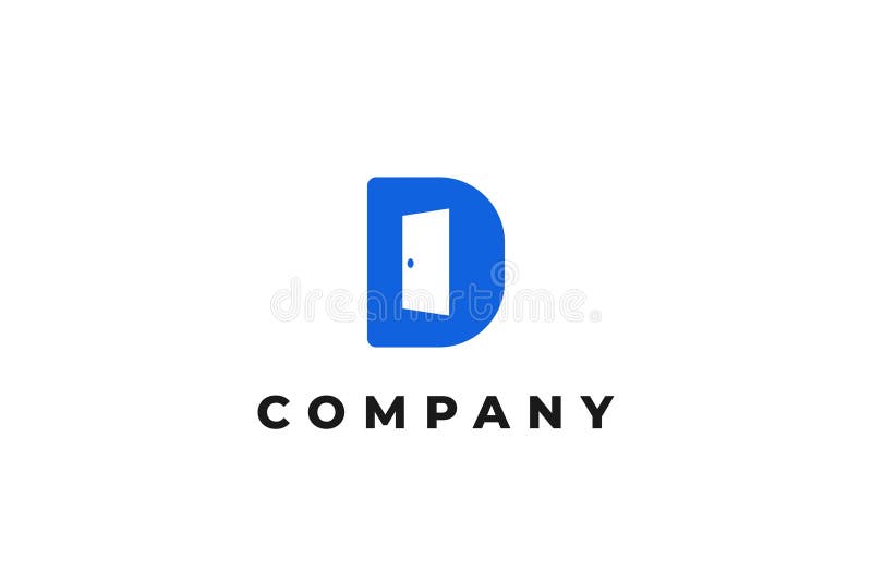 Letter D Door Blue Modern Abstract Business Logo Stock Illustration ...