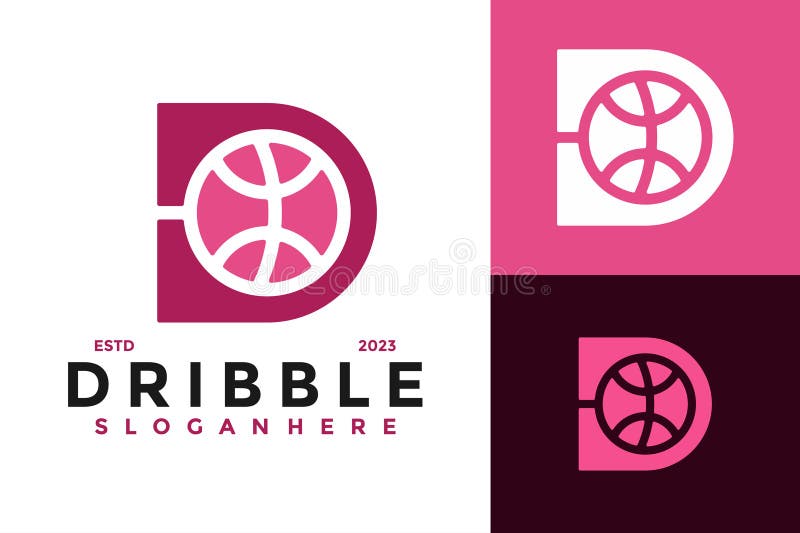 Letter D Dribbble Logo Design Icon Modern Template Stock Vector ...