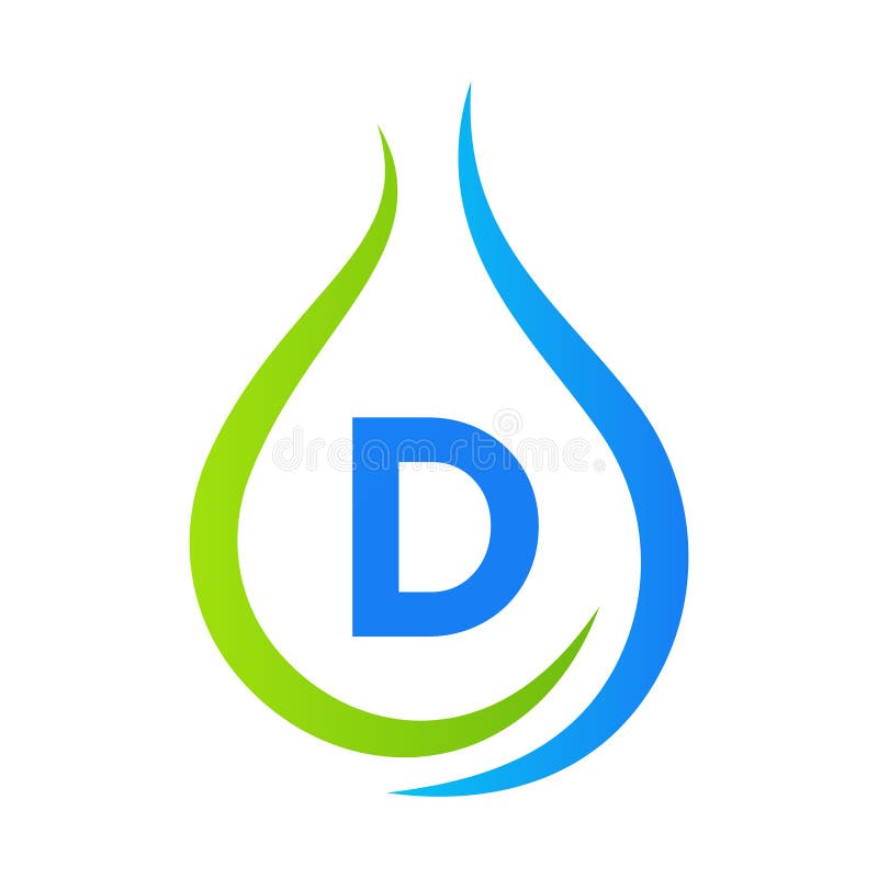 Letter D Drop Water Logo Design Vector Template. Minimal Water Logo ...