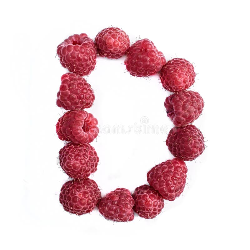The Letter D of the English Alphabet of Red Ripe Raspberries Stock ...