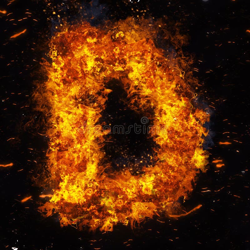 Letter D Flame Explosion Shape with Embers and Sparks Stock ...