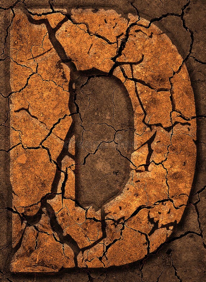 Letter D Font Crack and Crush Effect Stock Illustration - Illustration ...