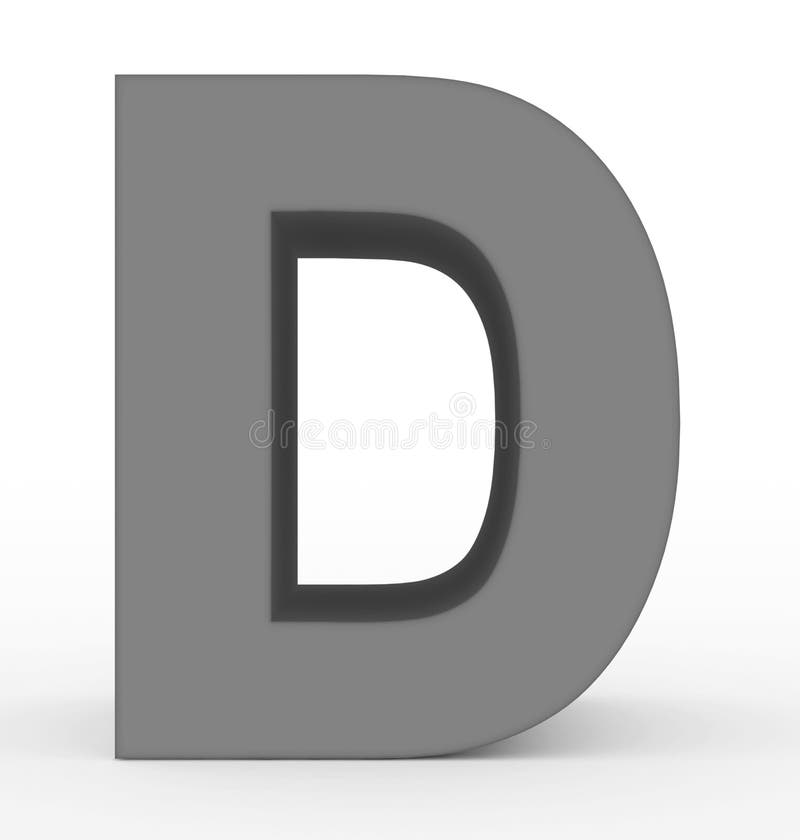 Letter D 3d Gray Isolated on White Stock Illustration - Illustration of ...