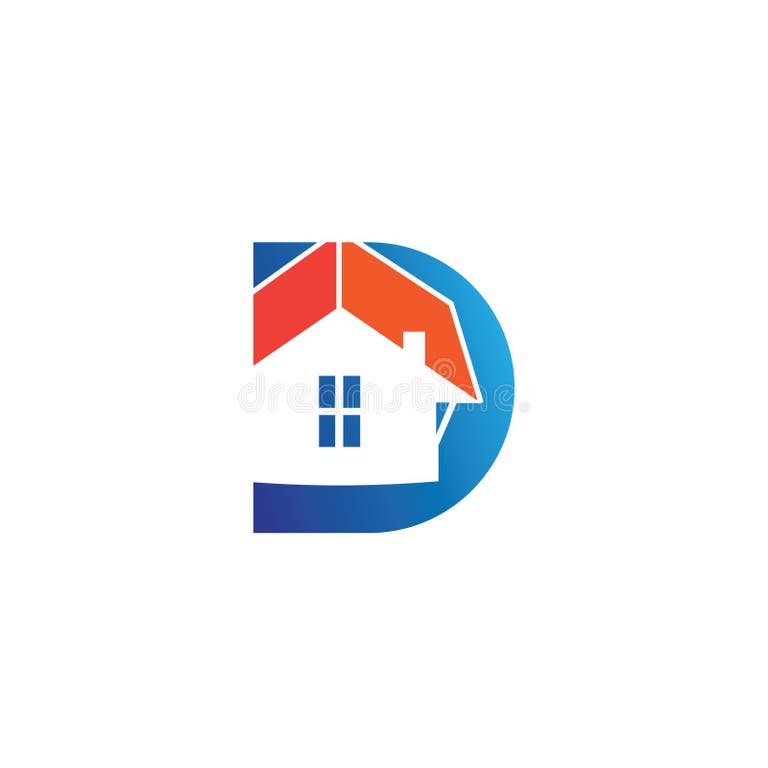 Letter D House Logo Abstract Vector Design Illustration Stock Vector ...