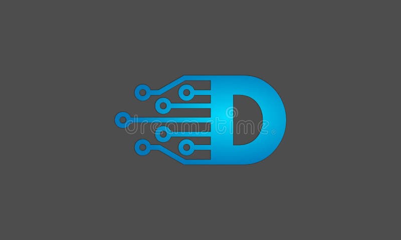 D Digital Icon Logo Vector. Blue Color Design. Stock Vector ...