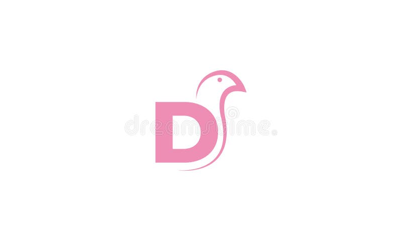 Letter D or Initial D with Doves or Pigeon Bird Logo Design Stock ...