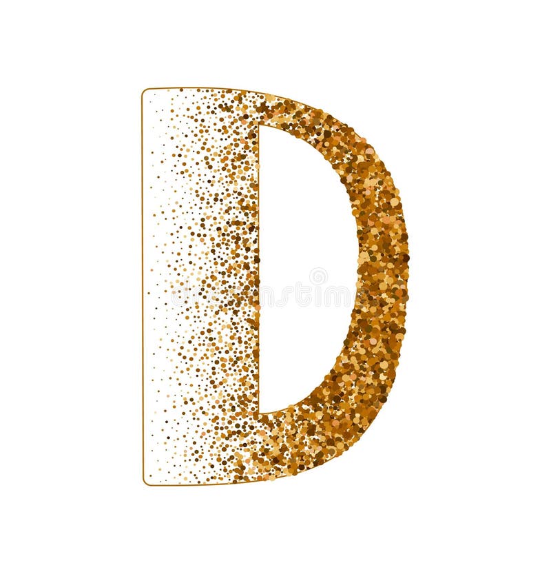Letter D of Latin Alphabet Decorated with Sand Effect Stipple Texture ...