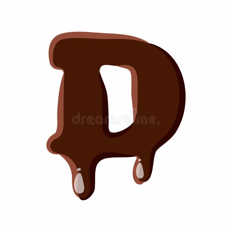 Letter D from Latin Alphabet Made of Chocolate Stock Vector ...