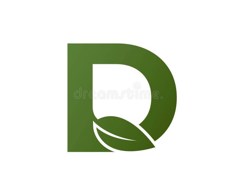 Letter D with Leaf Logo. Initial Logo Design. Eco Friendly and ...