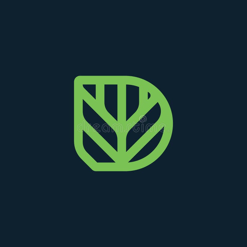 Letter D Leaf Nature Logo Design Icon Stock Illustration - Illustration ...