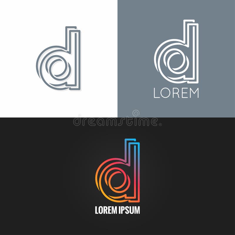 Letter D Logo Alphabet Design Icon Set Background Stock Vector ...