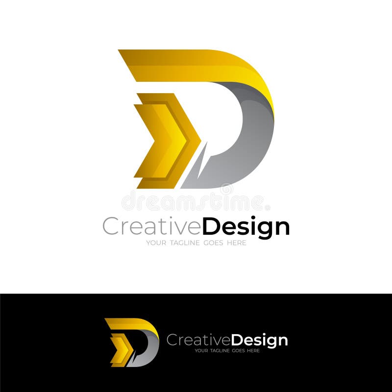 Letter D Technology Gold Logo Stock Illustrations – 277 Letter D ...