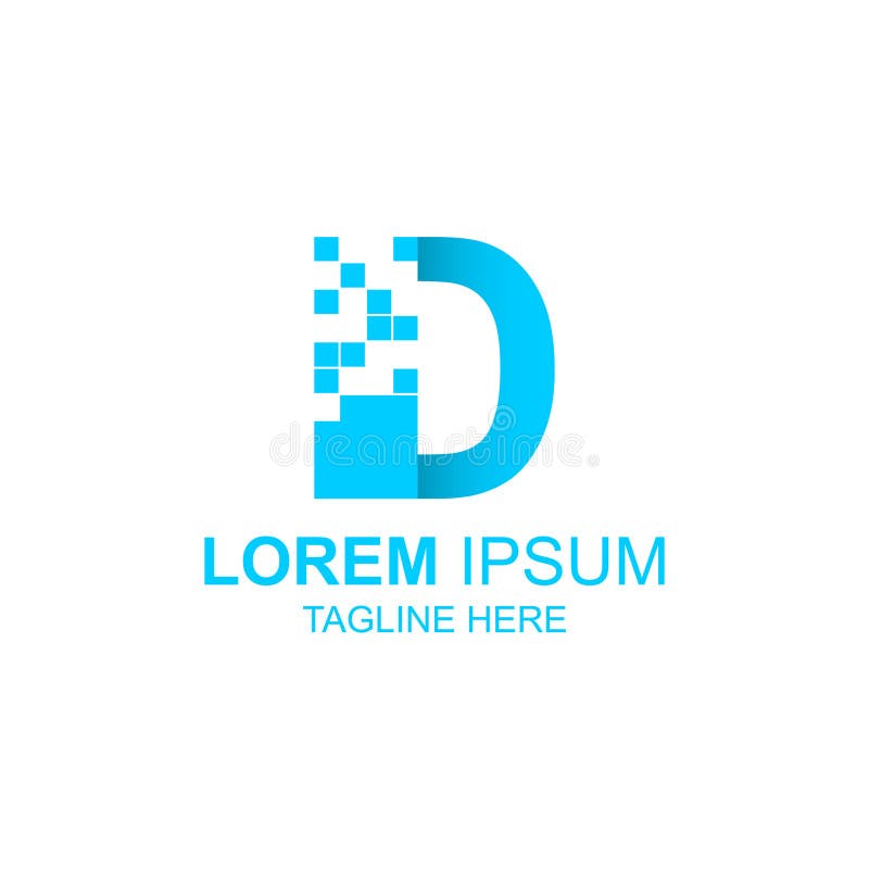 Letter D Logo Design for Building or Town with Creative Illustration ...